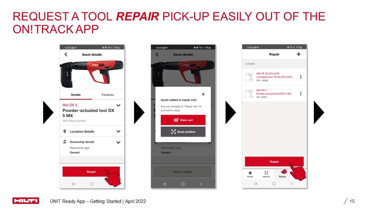 How to arrange a Hilti tool repair? – Hilti ON!Track (English)