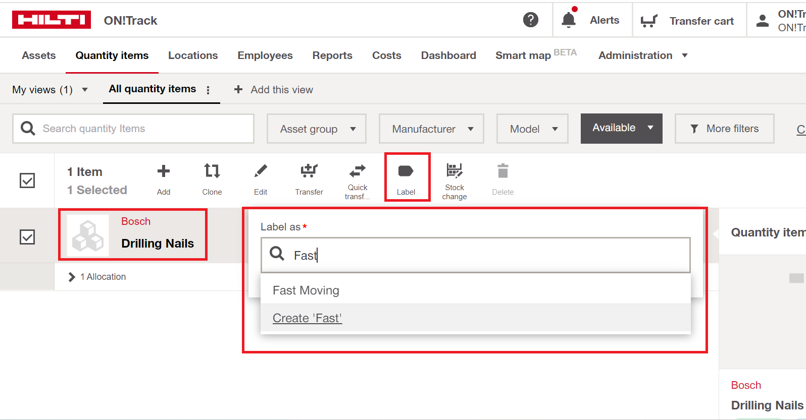 How to add labels to entities (locations, assets/quantity items, and employees) – Hilti ON!Track ...