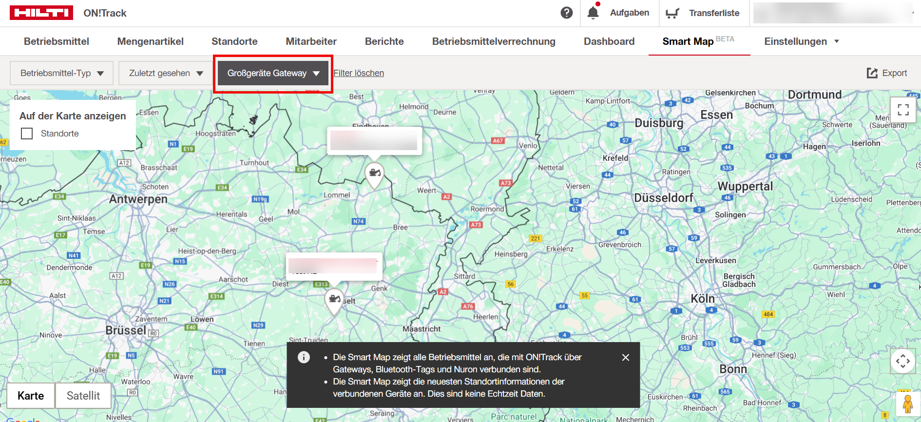 Wie kann man Smart Map-Betriebsmittel nach der zuletzt gesehenen Standortquelle filtern? – Hilti ...