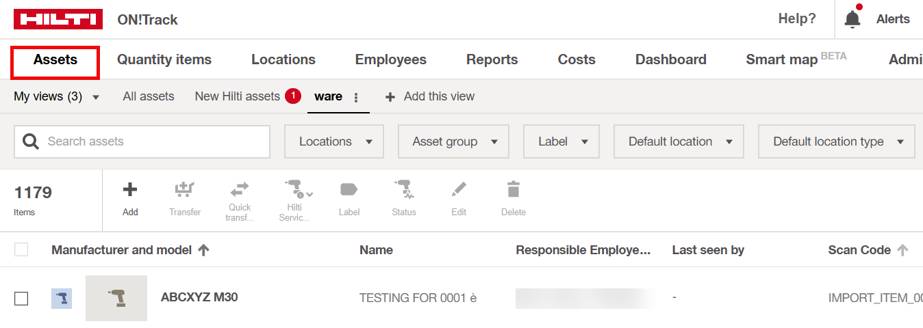 How to navigate in the web platform – Hilti ON!Track (English)