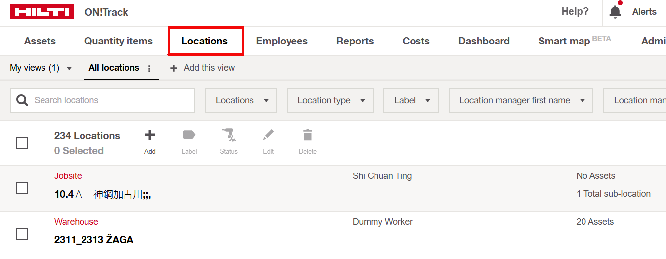How to navigate in the web platform – Hilti ON!Track (English)