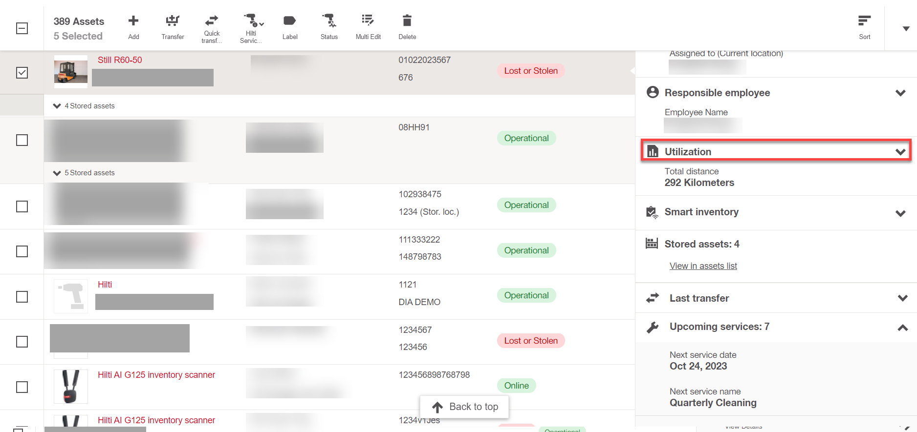 How to view and adjust the duration of the utilization summary chart ...
