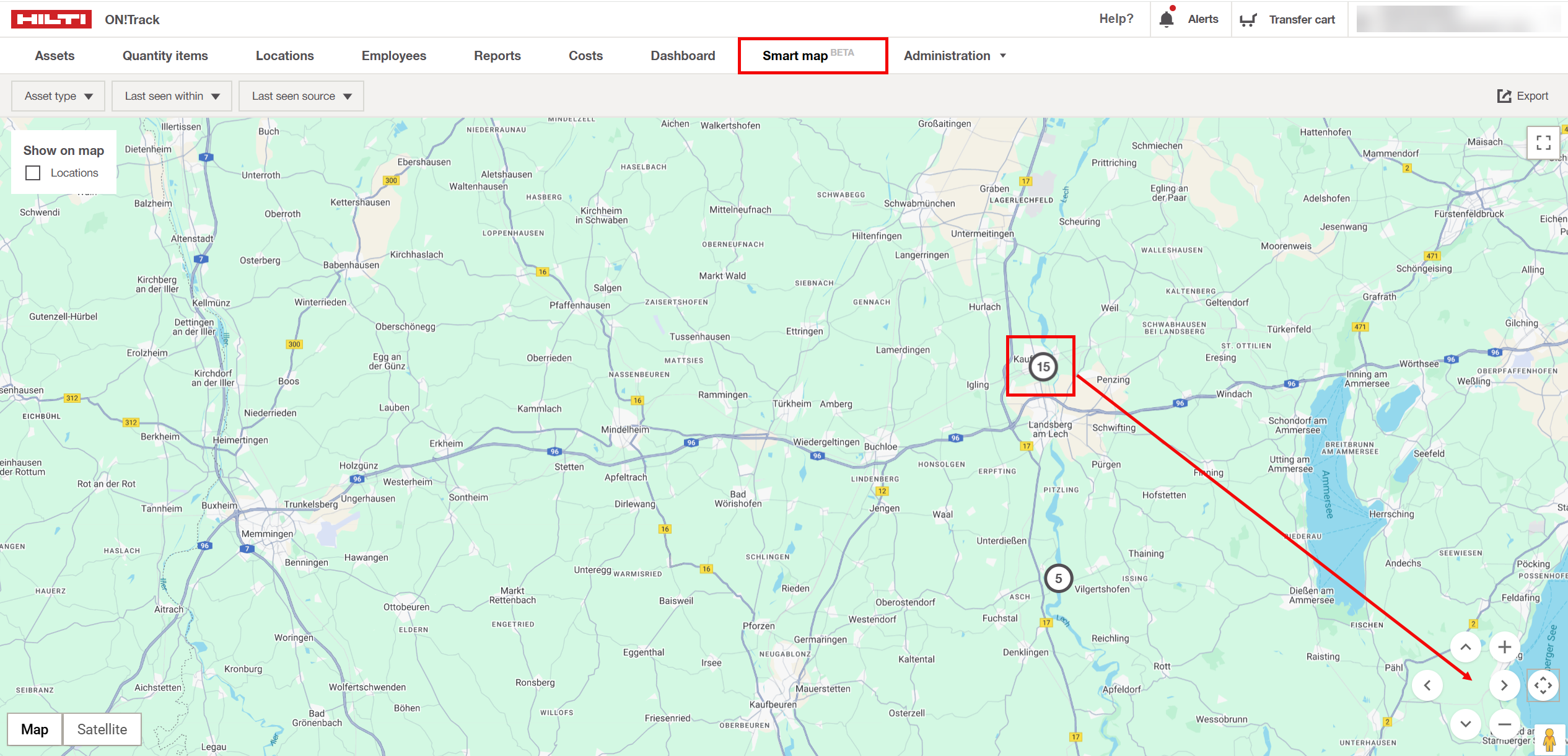What is the smart map – Hilti ON!Track (English)