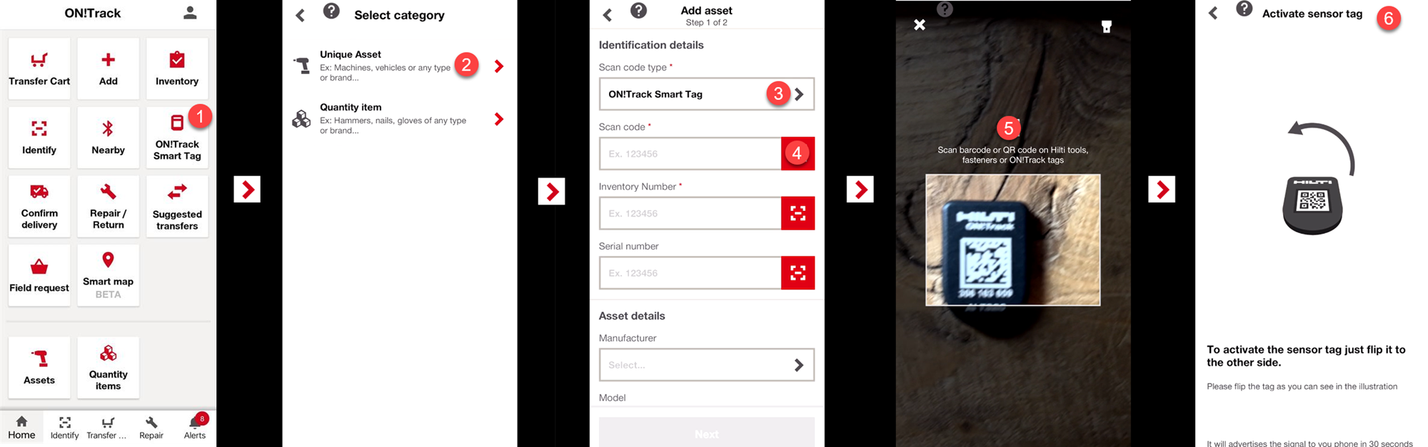 How to activate and add a sensor tag to an asset – Hilti ON!Track (English)