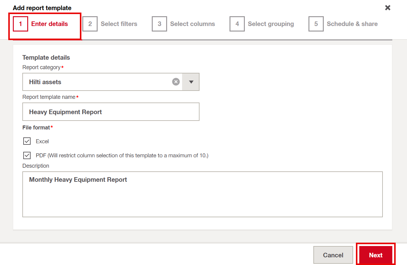 How to create a report template in On!Track – Hilti ON!Track (English)