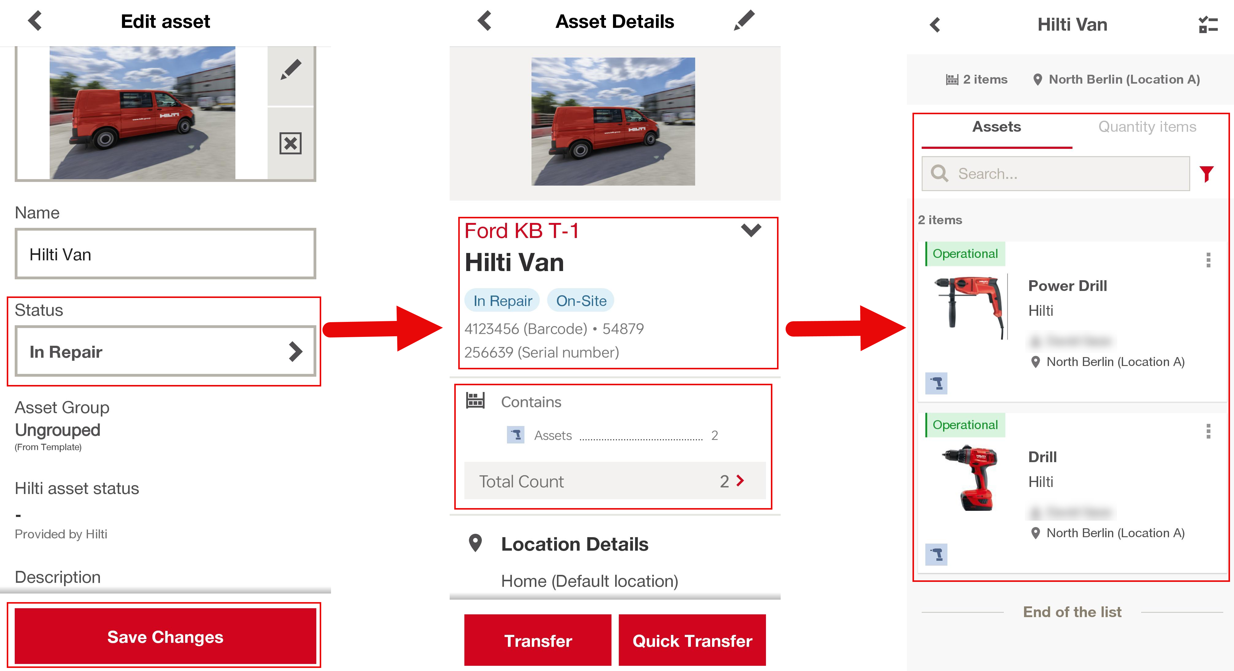 How to change the status of an asset in the ON!Track mobile application ...