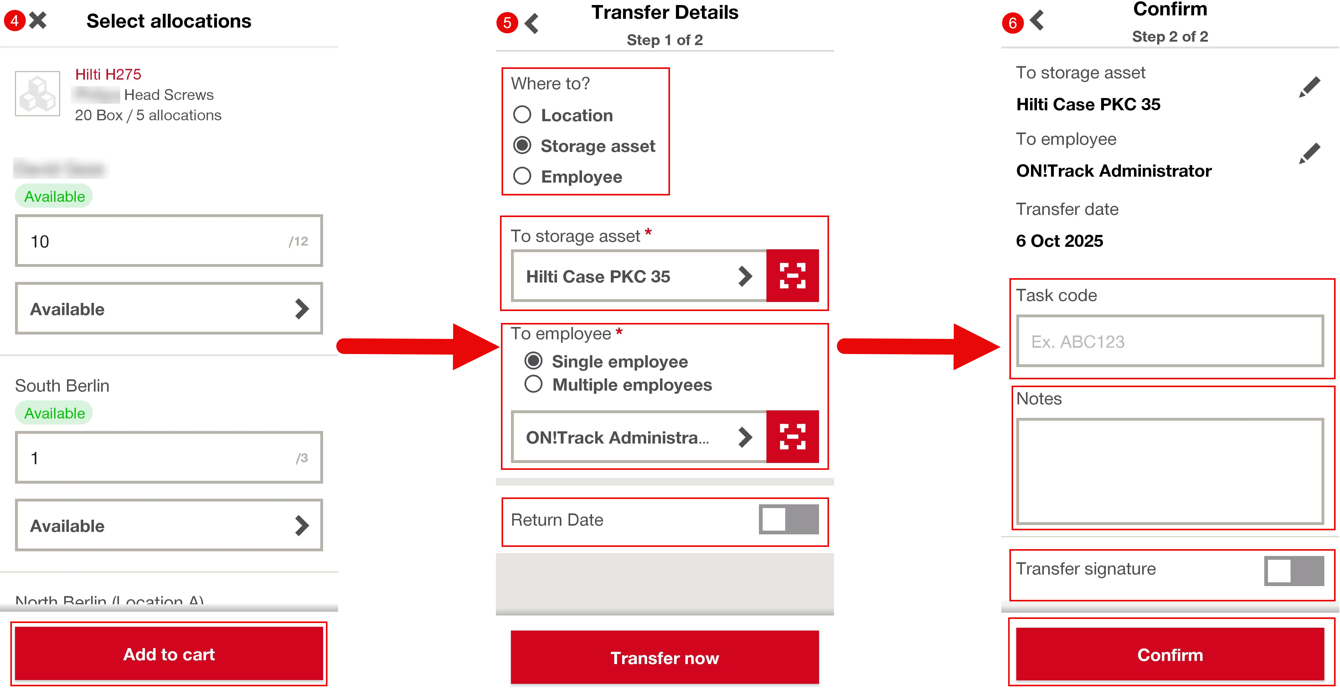 How quantity item transfers work vs asset transfers using mobile ...